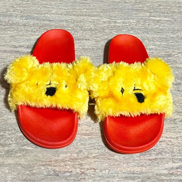 Disney | Shoes | Nwot Disneys Mustard Color Plush Top And Orange Slides ...
